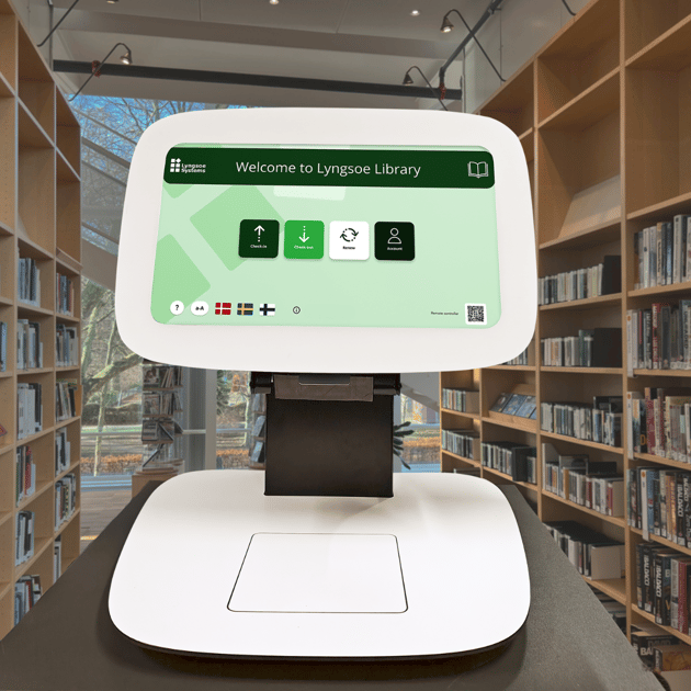 Lyngsoe LibDeco™ T10 | Compact and Flexible Self Check Kiosk